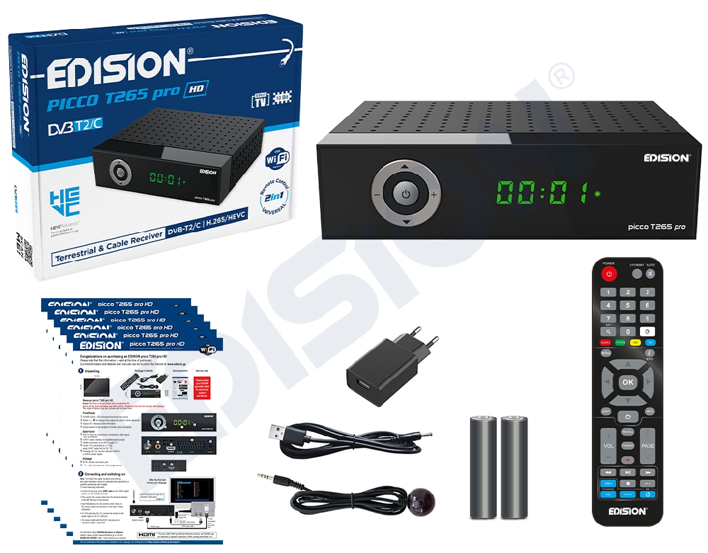 RECEIVERS / TERRESTRIAL / CABLE / PICCO T265 pro HD