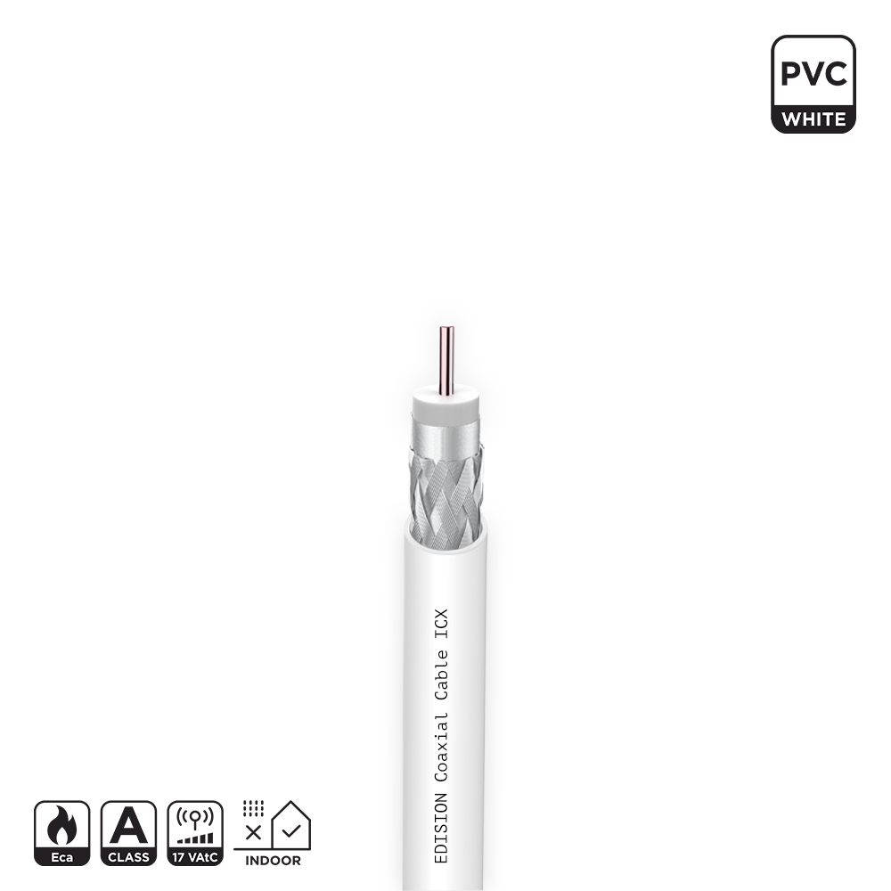 ΚΑΛΩΔΙΑ / ΚΕΡΑΙΑΣ / ΚΑΛΩΔΙΟ Coaxial ICX-100 CCS AL Eca PVC Λευκό 100m