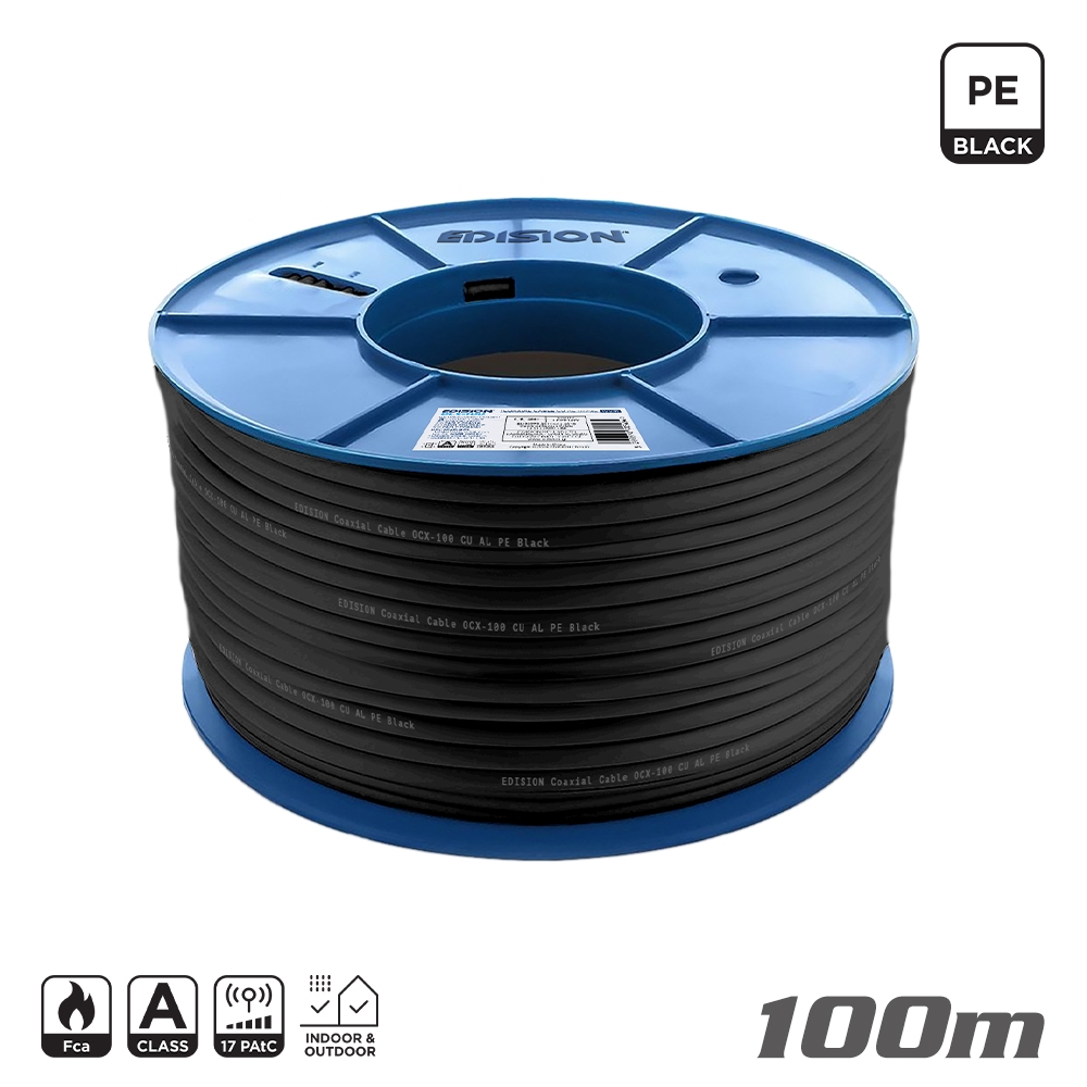 ΚΑΛΩΔΙΑ / ΚΕΡΑΙΑΣ / ΚΑΛΩΔΙΟ Coaxial OCX-100 CU AL Fca PE Μαύρο 100m