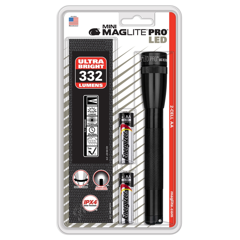 MAGLITE / MINI MAGLITE / SP2P01H MINI MAGLITE PRO 2x AA LED Flashlight ...