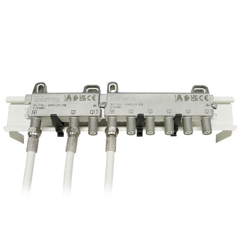 SPLITTERS / F ALL BAND DC / 519505 splitter 5 ways F 5-2400 MHz DC pass