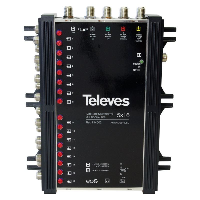 MULTISWITCHES / TELEVES MULTISWITCHES / 714002 MULTISWITCH 5x16 TERMINAL