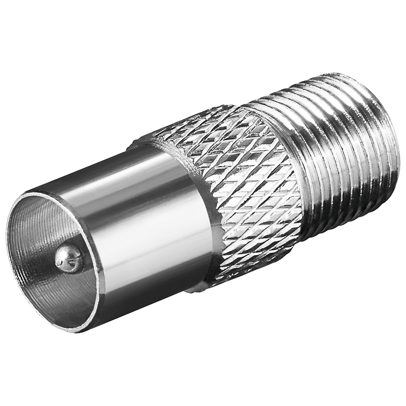 PLUGS / TV PLUGS / 11395 F-Adapter: F female - Coaxial male, zinc