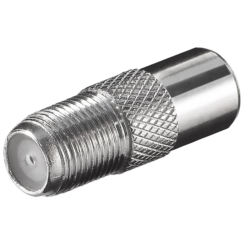 PLUGS / TV PLUGS / 11395 F-Adapter: F female - Coaxial male, zinc